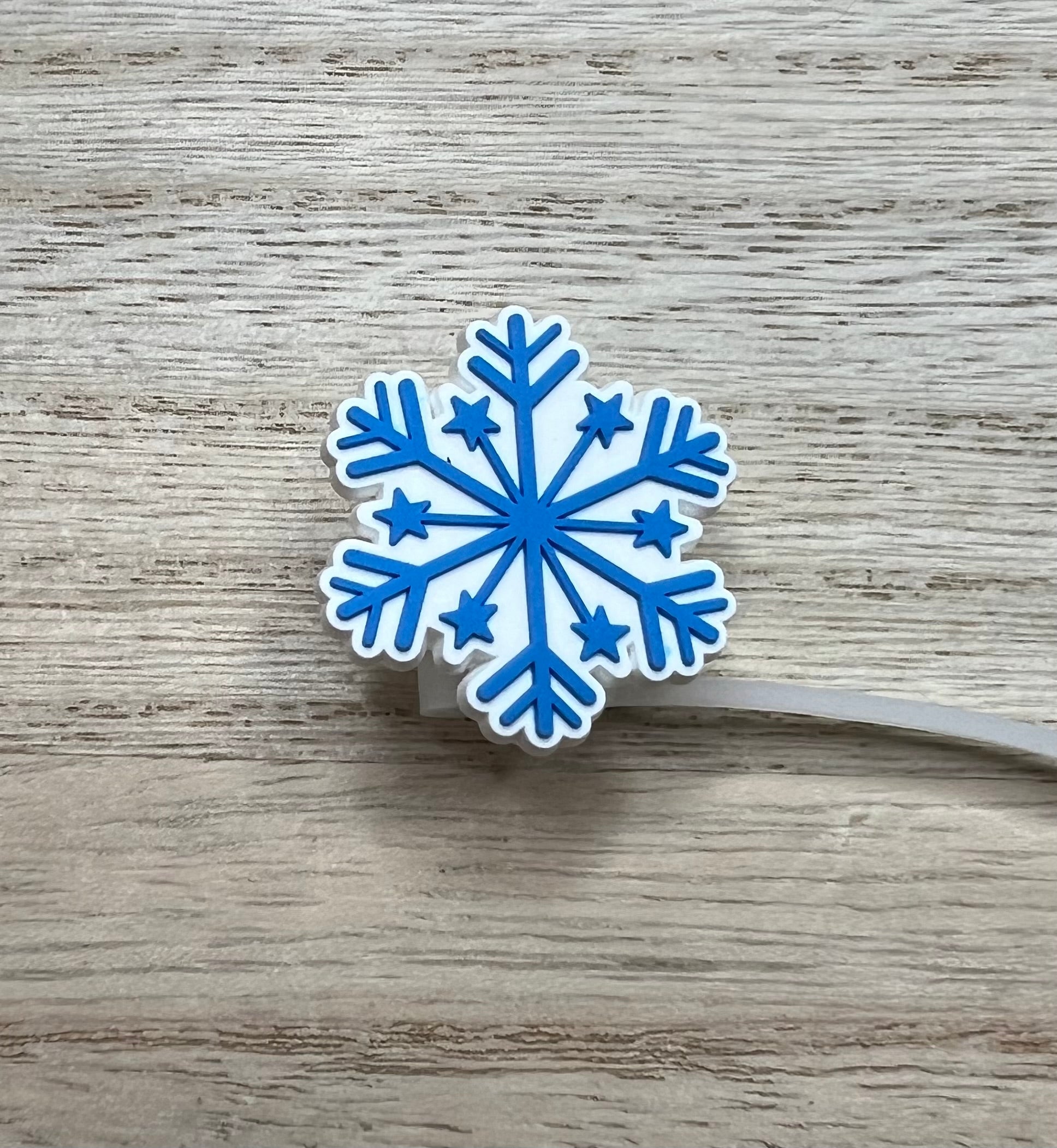 Straw Topper - Blue Snowflake – Renegade Accessories