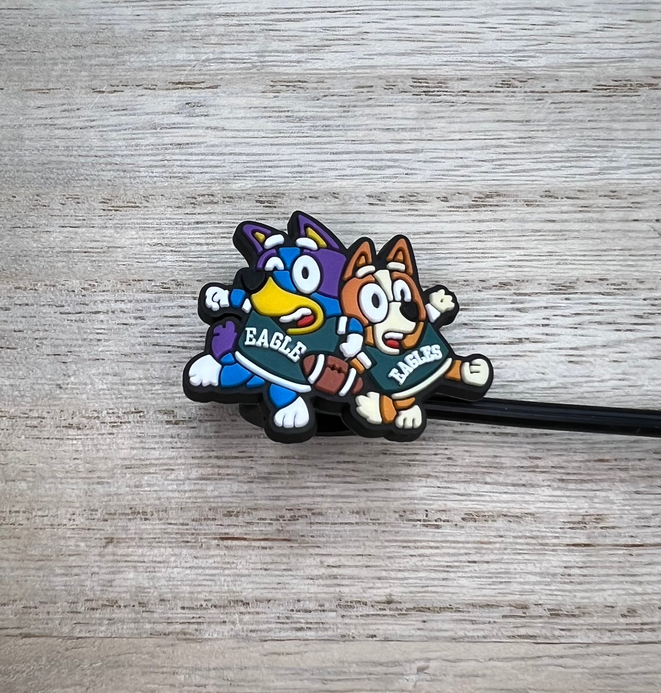 Straw Topper - Blue Dog Characters - Football - Philadelphia - Sports ...